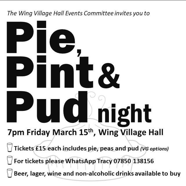 Pie, Pint & Pud night | Wing Community